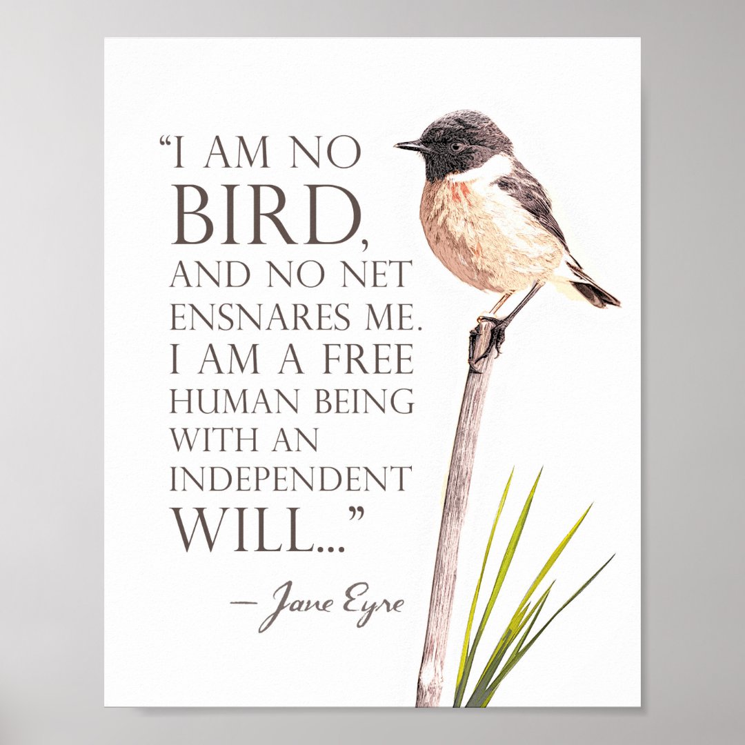 Jane Eyre - I Am No Bird - Brown Bird Poster | Zazzle