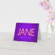 Jane Name in Glowing Neon Lights Card | Zazzle