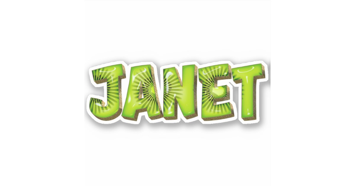 Janet Name Kiwi Design Sticker | Zazzle