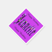 Janette, Name, Logo, Purple Paper Birthday Napkins | Zazzle