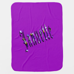 Janette, Name, Logo, Purple Snugly Baby Blanket. Stroller Blanket | Zazzle