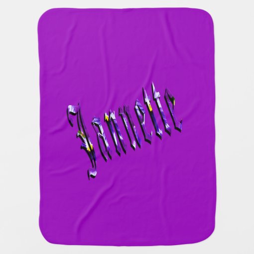 Janette, Name, Logo, Purple Snugly Baby Blanket. Stroller Blanket | Zazzle