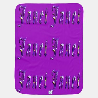 Janette, Name, Logo, Purple Snugly Baby Blanket. Stroller Blanket | Zazzle