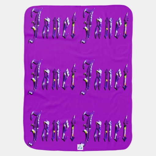 Janette, Name, Logo, Purple Snugly Baby Blanket. Stroller Blanket | Zazzle