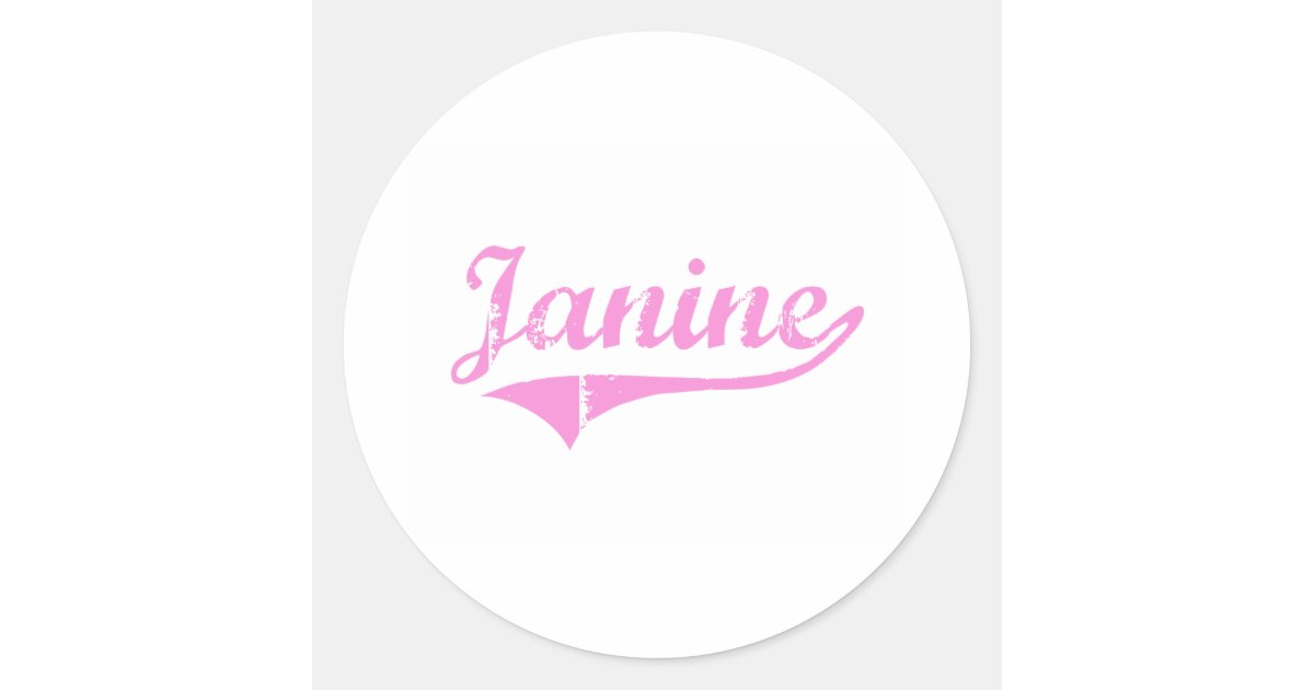 Janine Classic Style Name Classic Round Sticker | Zazzle
