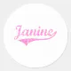 Janine Classic Style Name Classic Round Sticker | Zazzle