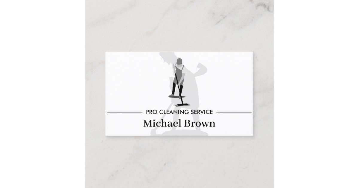 Janitor Housekeeping Cleaning Service Professional Business Card | Zazzle