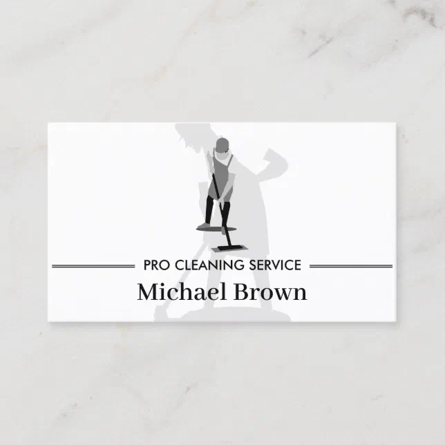 Janitor Housekeeping Cleaning Service Professional Business Card | Zazzle