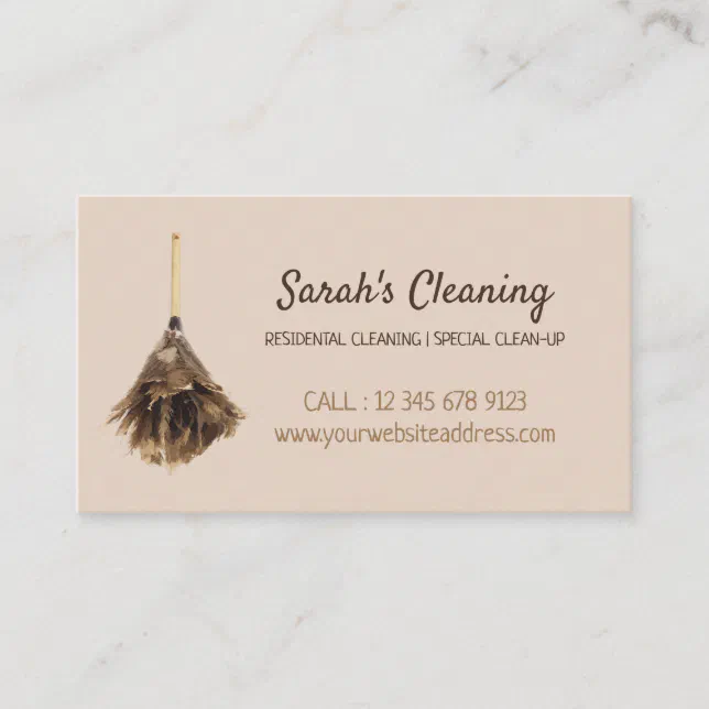 Janitorial maid mobile cleaner lady boss business card | Zazzle
