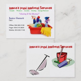 Janitorial Service Business Card | Zazzle