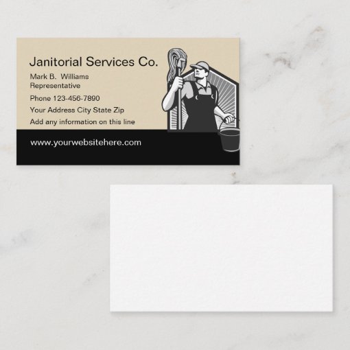 Janitorial Services Design Business Card | Zazzle