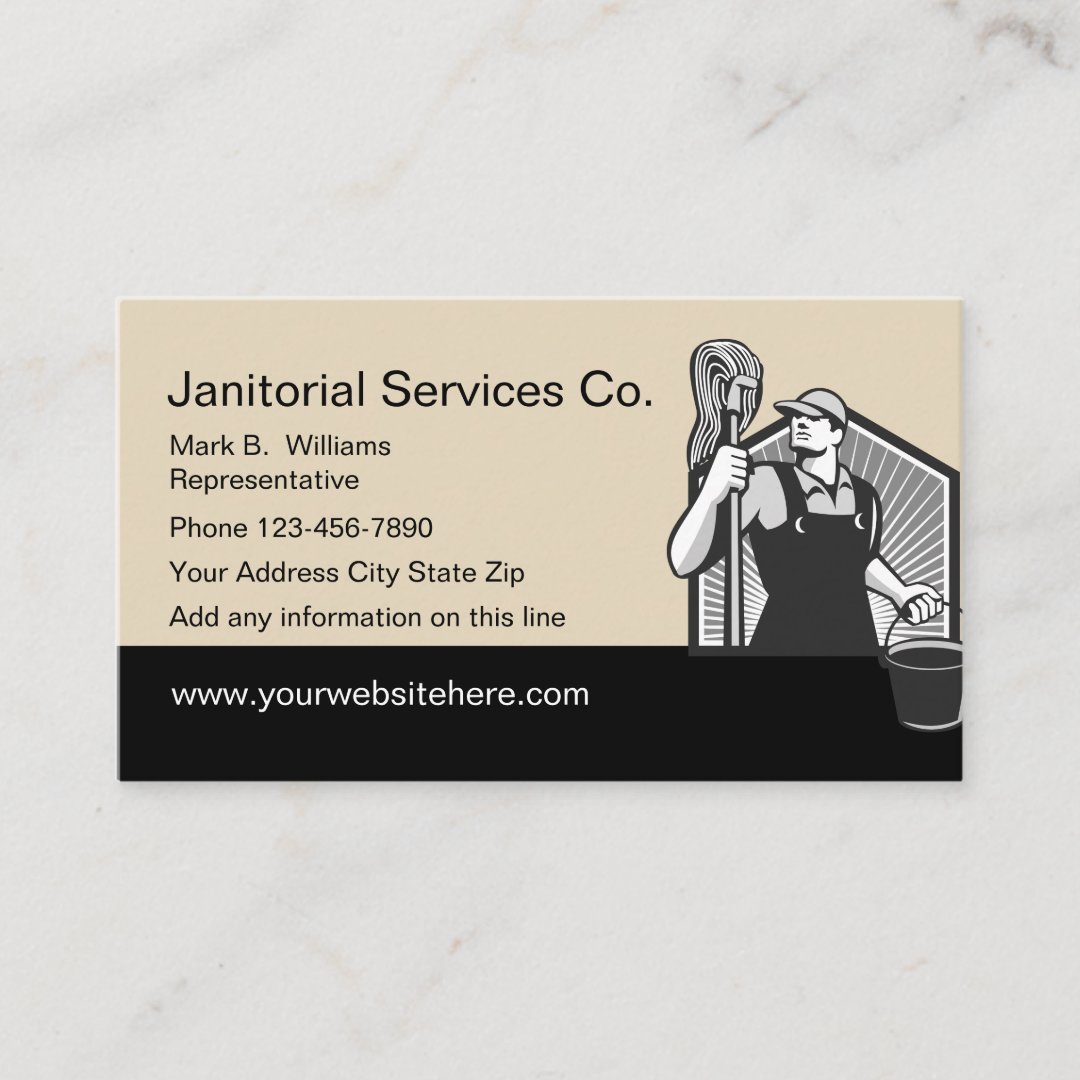 Janitorial Services Design Business Card | Zazzle