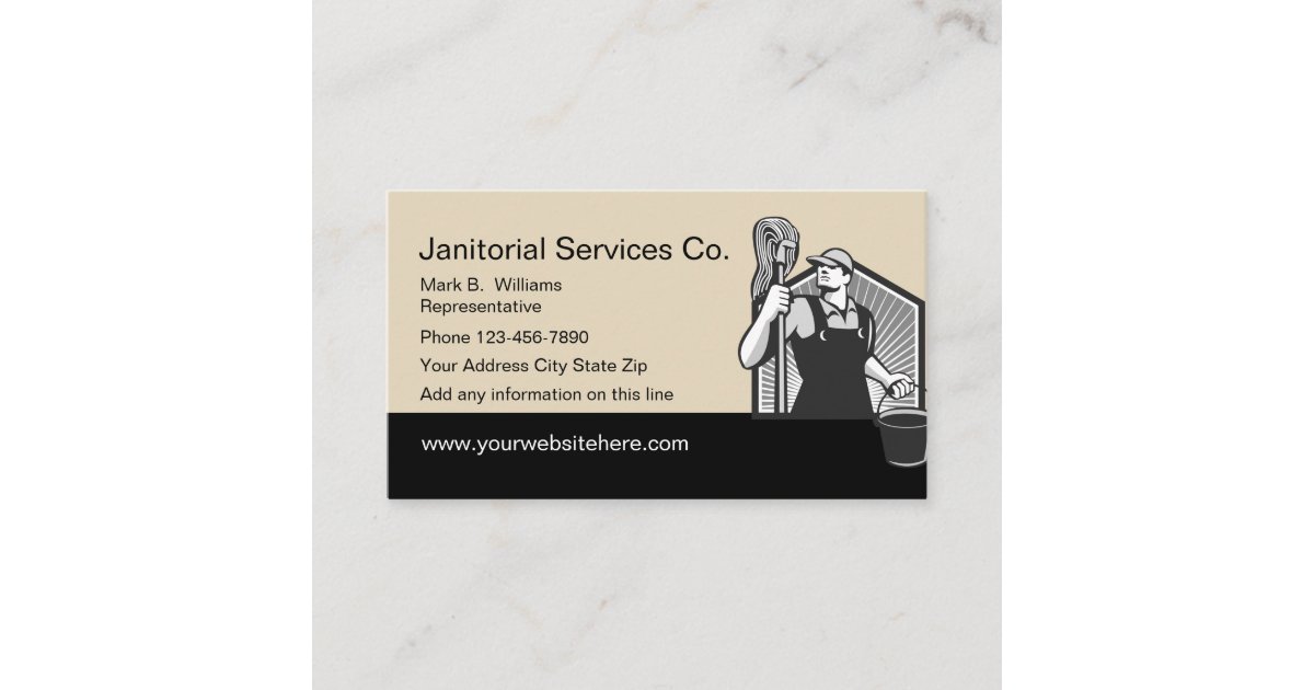 Janitorial Services Design Business Card | Zazzle