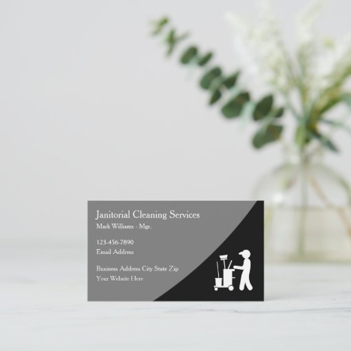 Janitorial Services Office Cleaning Business Cards | Zazzle