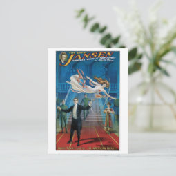 Jansen ~ The Great Vintage Magic Act Postcard | Zazzle