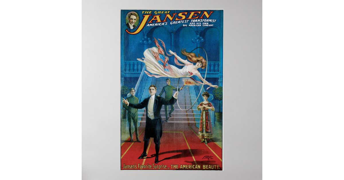 Jansen ~ The Great Vintage Magic Act Poster | Zazzle