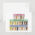 January 13th Birthday Cats Postcard | Zazzle