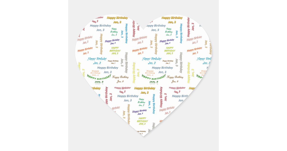 January, 3 Birthday Sticker | Zazzle