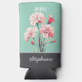 January Birth Flower Custom Name Seltzer Can Cooler | Zazzle