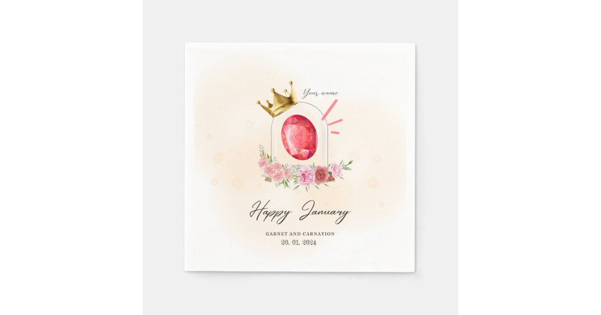 january birthday party paper napkins | Zazzle