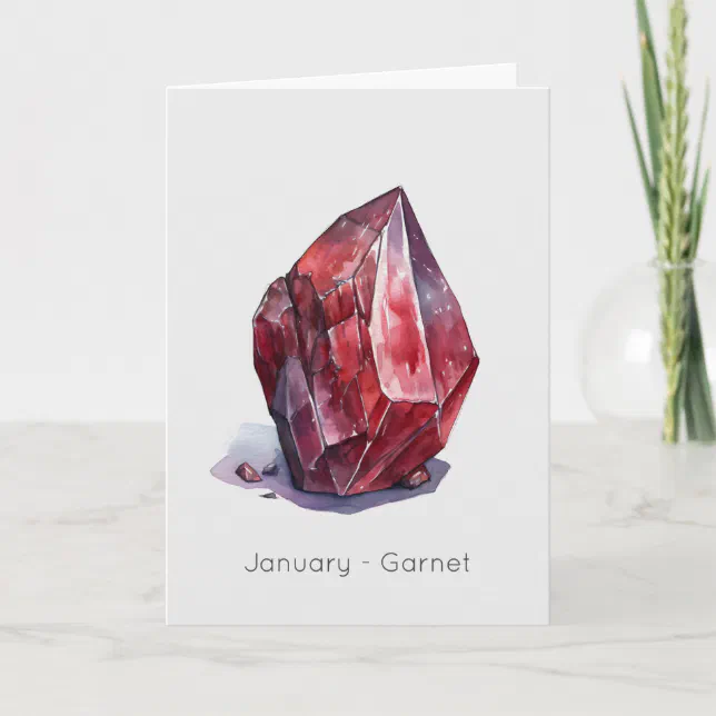 January Birthstone Garnet Happy Birthday Card | Zazzle