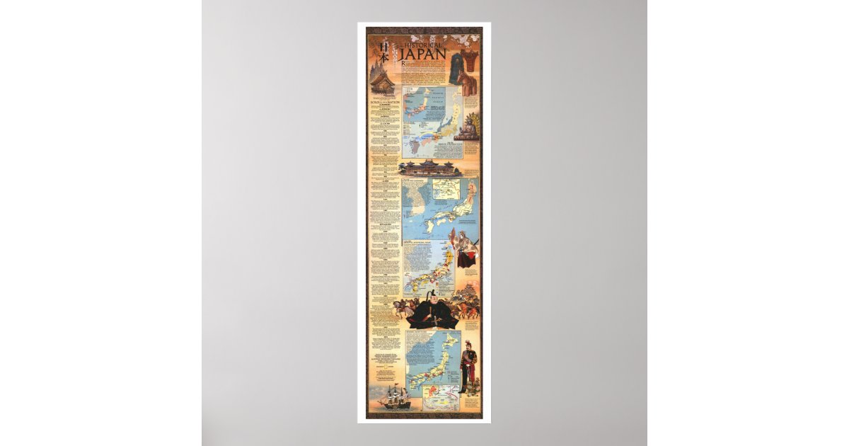 " Japan: 1984 Historical MAP ... Poster | Zazzle