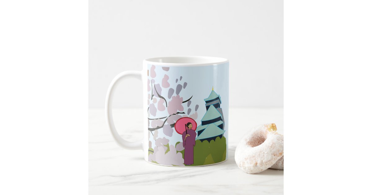 Japan Cherry Blossom Geisha Kimono Coffee Mug | Zazzle