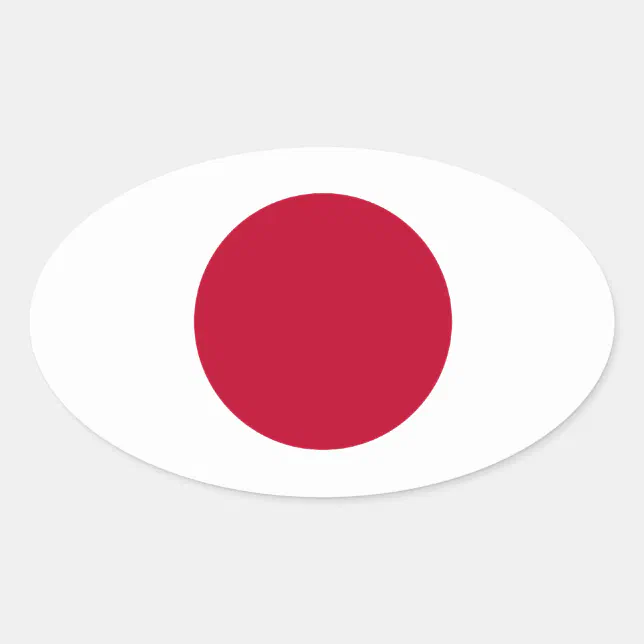 Japan Flag Oval Sticker | Zazzle