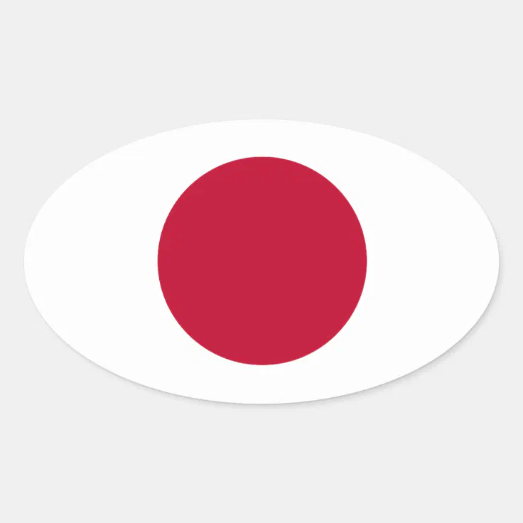 Japan Flag Oval Sticker | Zazzle
