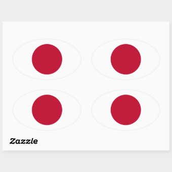 Japan Flag Oval Sticker | Zazzle
