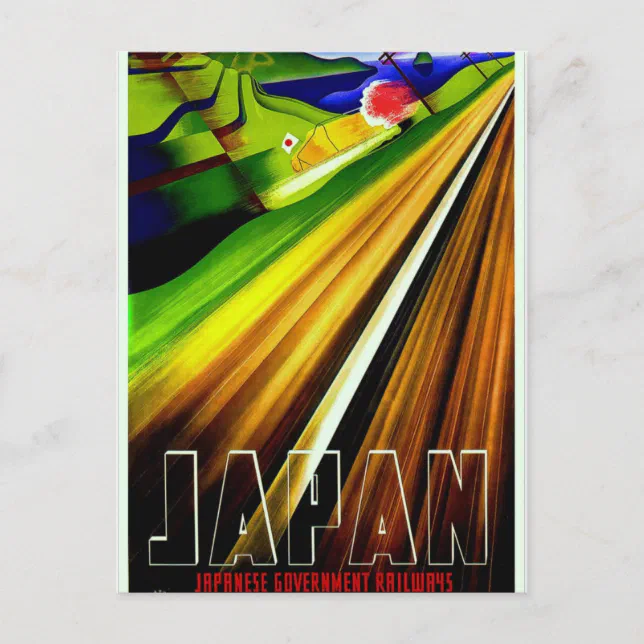 Japan Government Railways Vintage Travel Poster Postcard | Zazzle