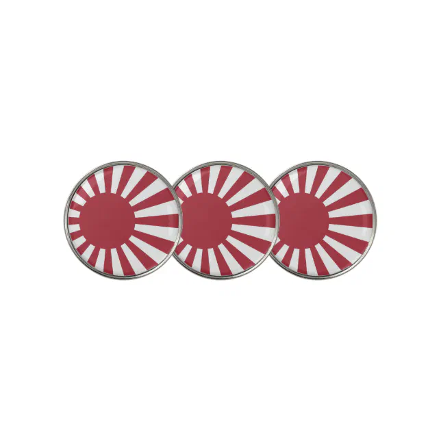 Japan Imperial Rising Sun Flag, Edo to WW2 Golf Ball Marker | Zazzle