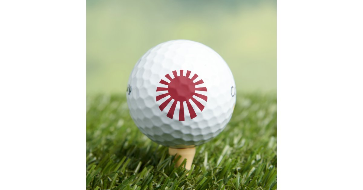 Japan Imperial Rising Sun Flag, Edo to WW2 Golf Balls | Zazzle