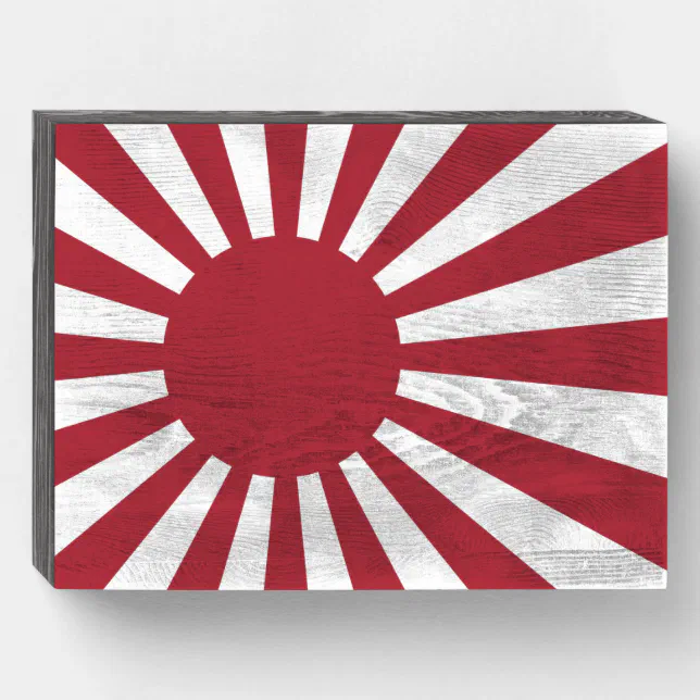 Japan Imperial Rising Sun Flag, Edo to WW2 Wooden Box Sign | Zazzle