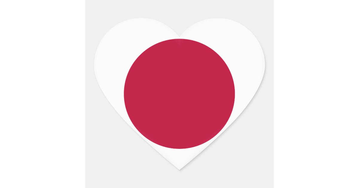Japan (Japanese) Flag Heart Sticker | Zazzle