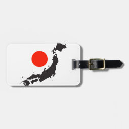 Japan map outline and circle luggage tag | Zazzle