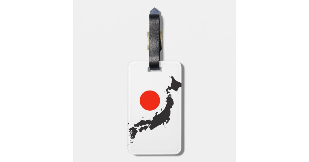 Japan map outline and circle luggage tag | Zazzle