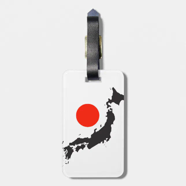 Japan map outline and circle luggage tag | Zazzle