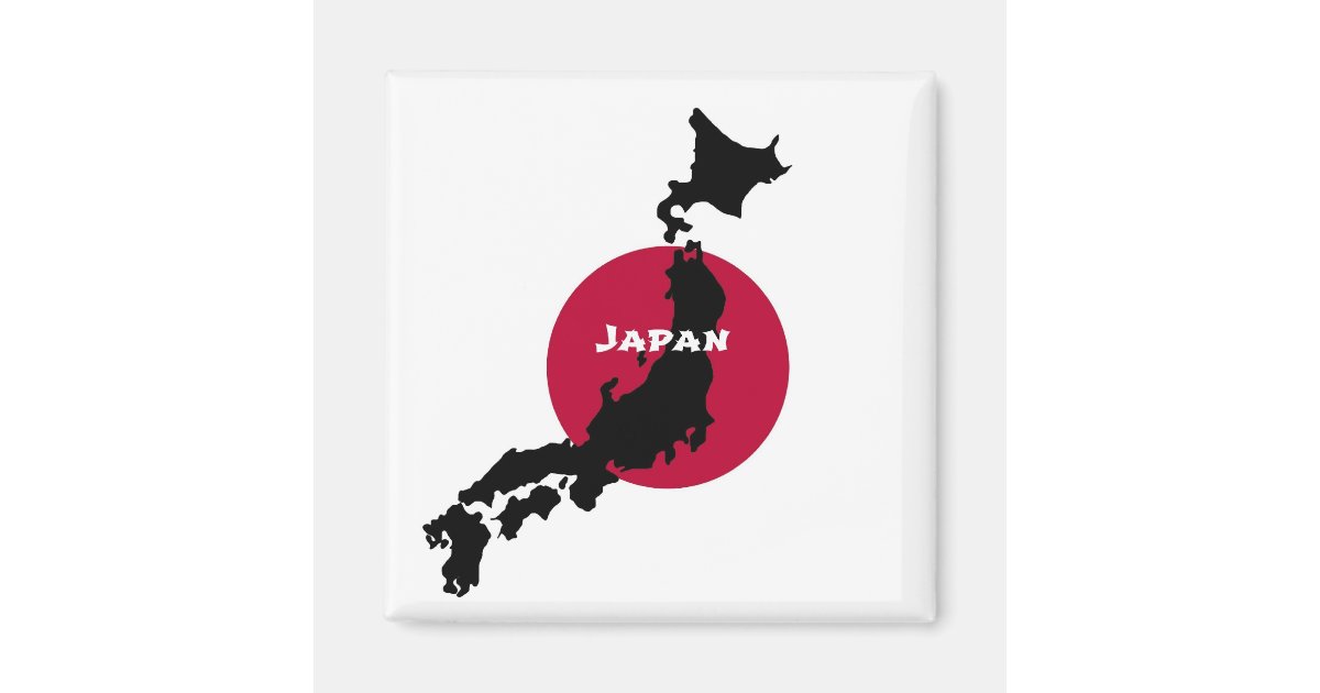 Japan - Map Silhouette and Flag Magnet | Zazzle