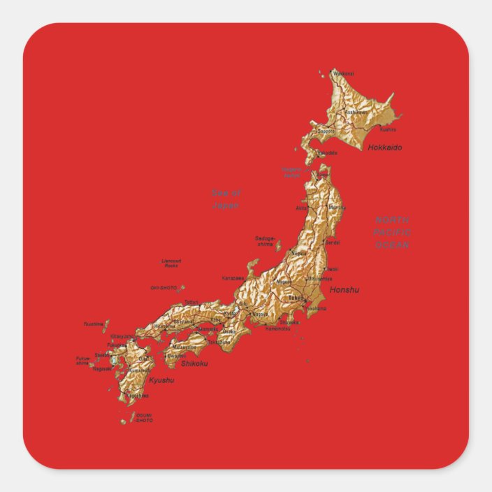 Japan Map Sticker | Zazzle.com