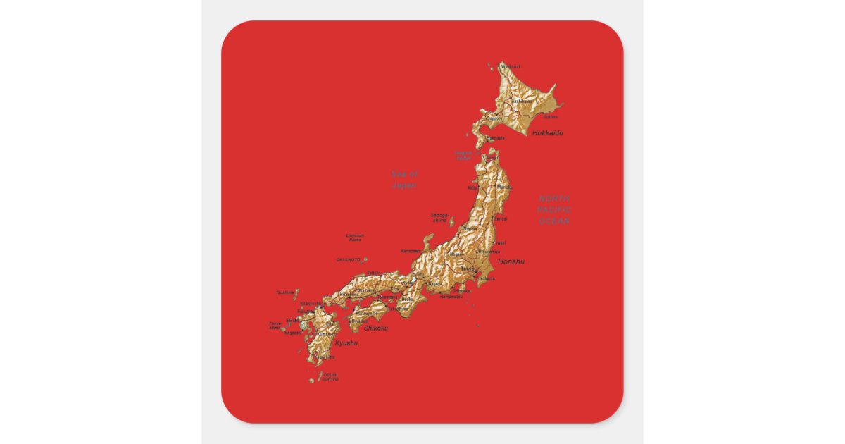 Japan Map Sticker | Zazzle