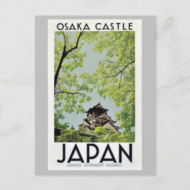 JAPAN Osaka Castle vintage travel Postcard | Zazzle