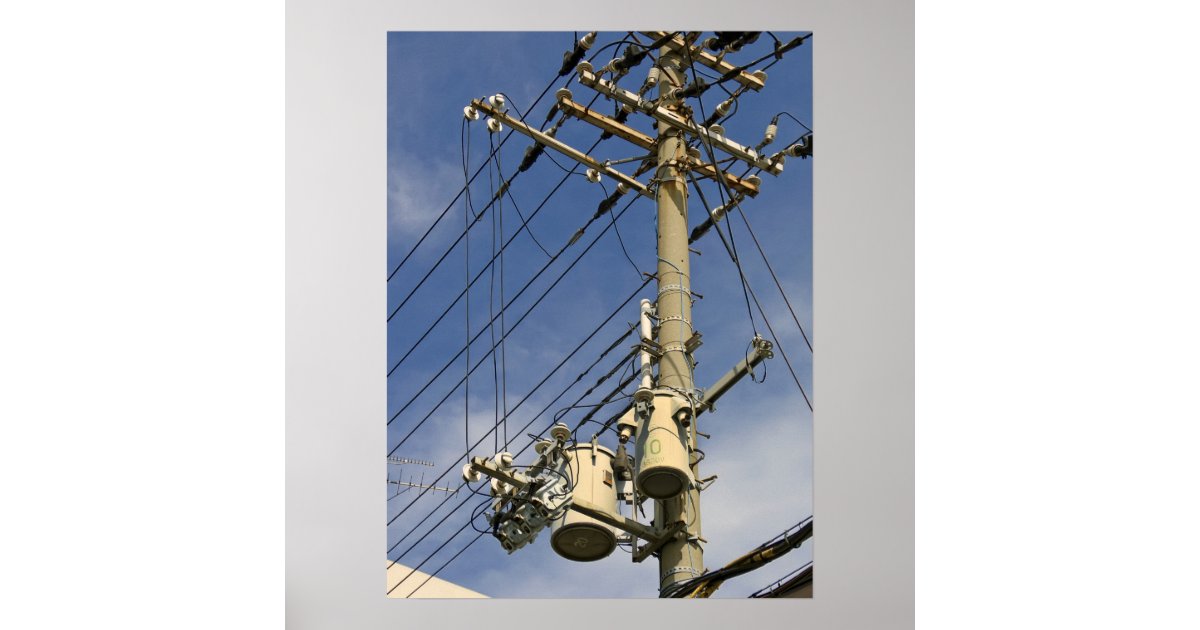 JAPAN POWER UTILITY POLE POSTER | Zazzle
