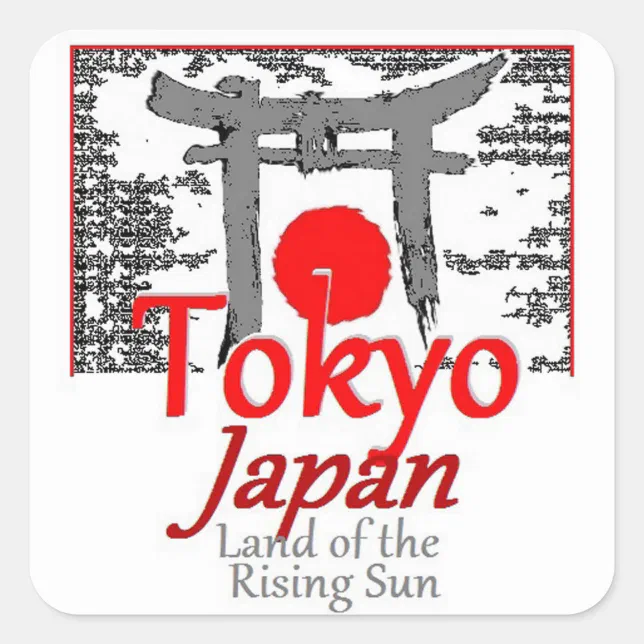 JAPAN SQUARE STICKER | Zazzle