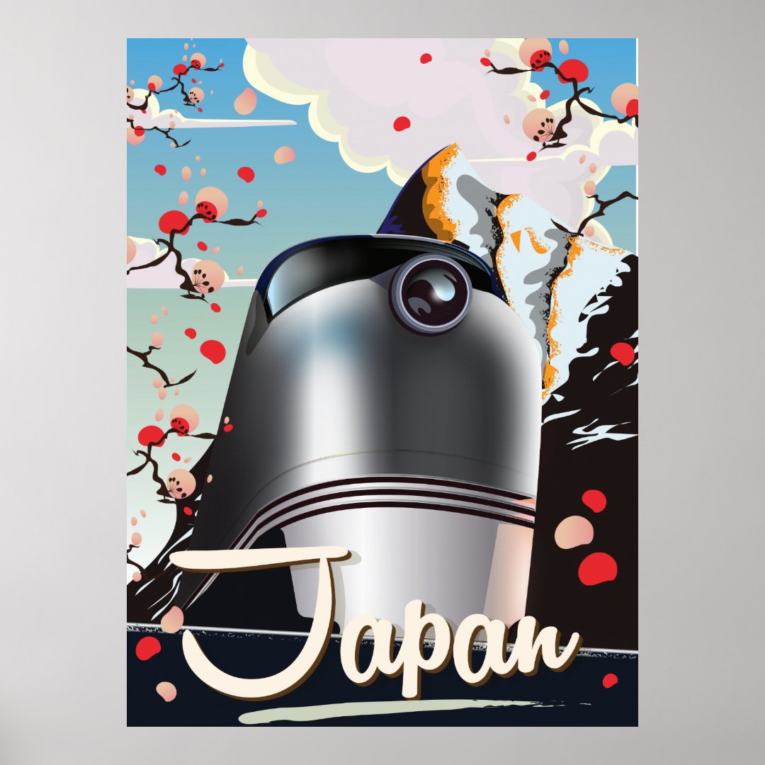 Japan Train vintage travel poster. Poster | Zazzle