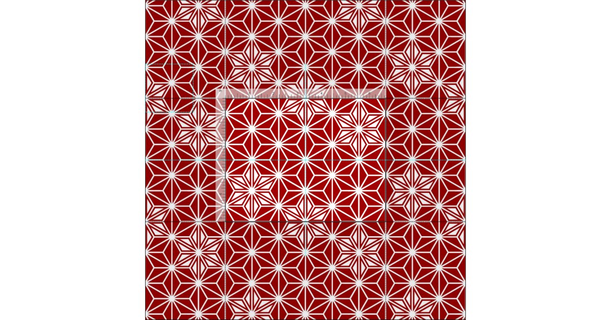 Japanese Asanoha or Star Pattern, dark red Fabric | Zazzle