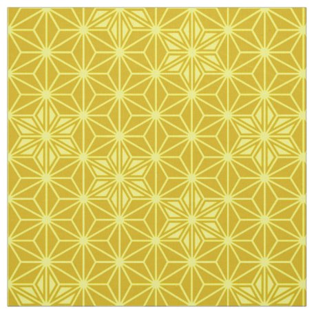 Japanese Asanoha or Star Pattern, black and white Fabric | Zazzle