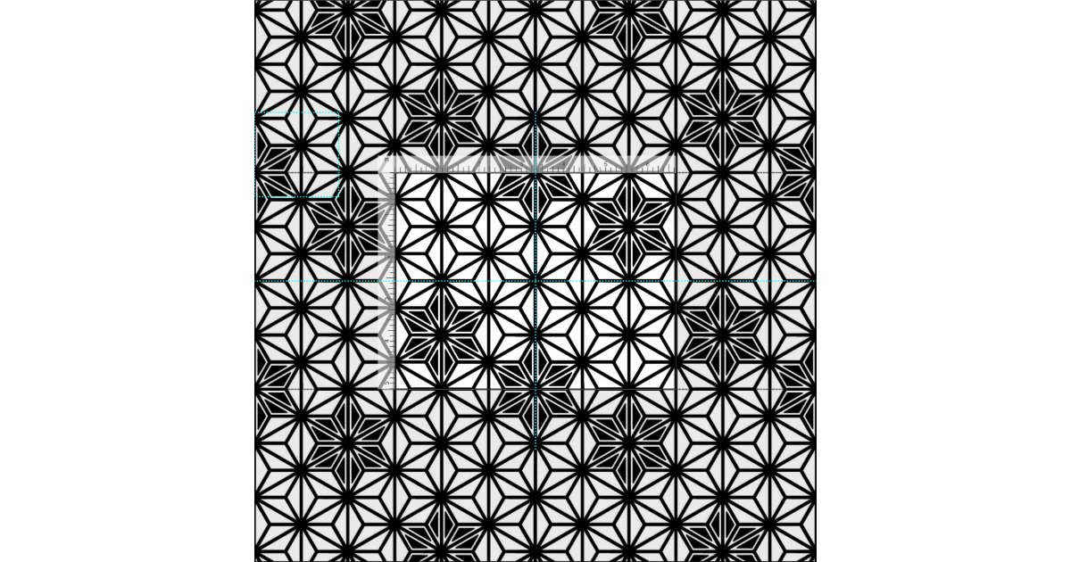Japanese Asanoha or Star Pattern, white and black Fabric | Zazzle