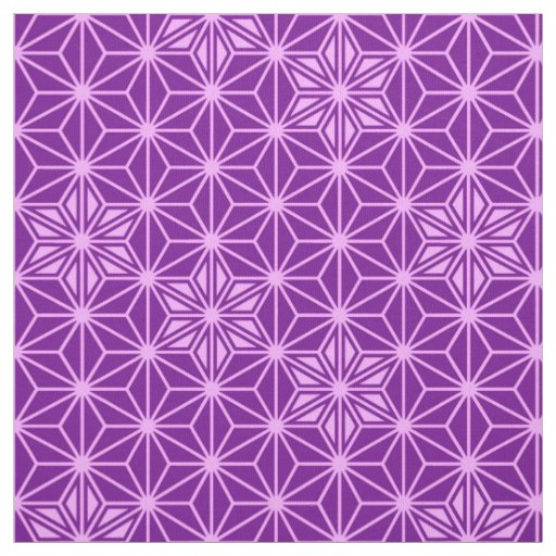 Japanese Asanoha pattern - amethyst purple Fabric | Zazzle