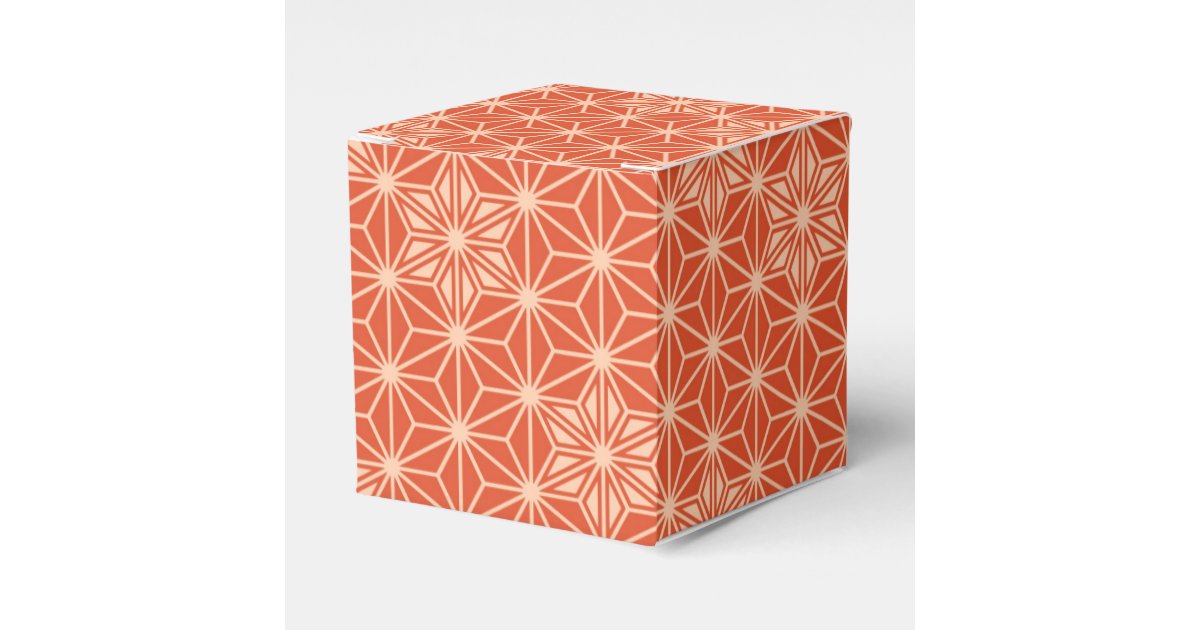 Japanese Asanoha pattern - coral orange Favor Boxes | Zazzle